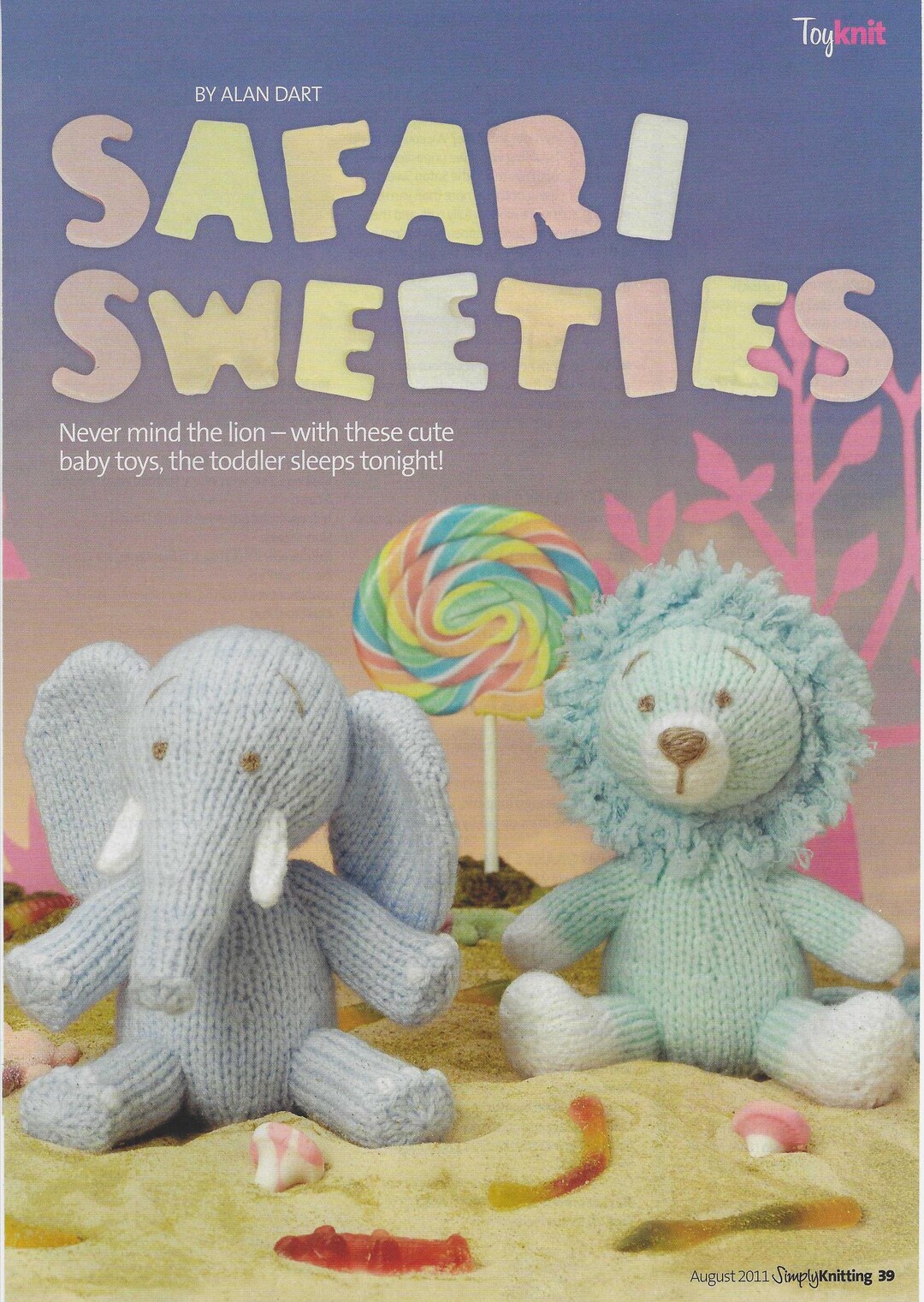 Alan Dart Knitting Pattern Safari Sweeties, Baby Animals Toys Dolls in ...