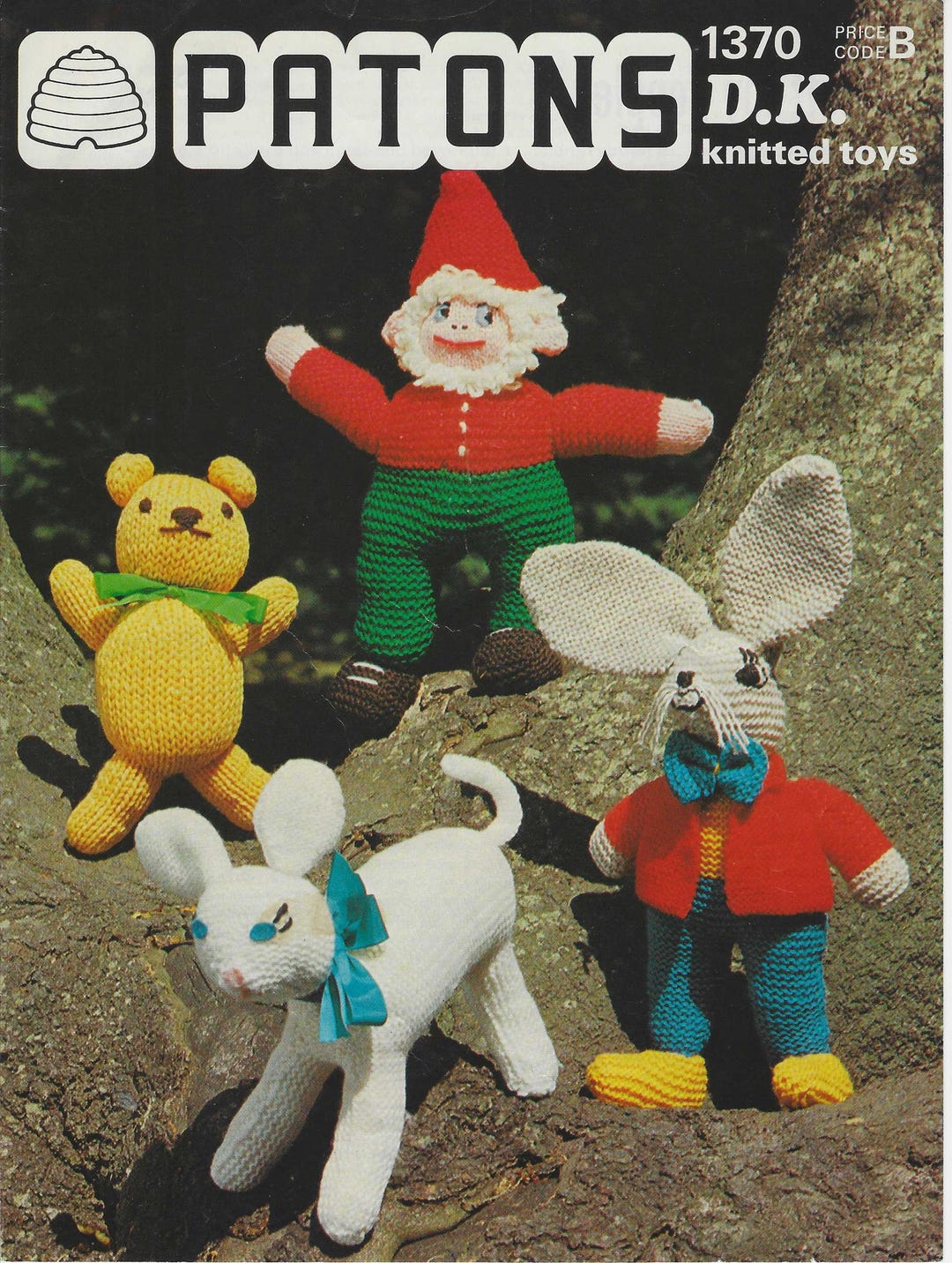 Original Vintage Patons Knitting Pattern 1370 Knitted Toys - Gnome ...