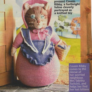 Beatrix Potter Knitting Pattern Cousin Ribby Cat Toy Doll in Double ...
