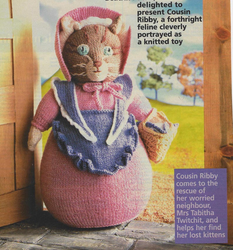 Beatrix Potter Knitting Pattern, Cousin Ribby: Cat Toy (doll) in Double ...