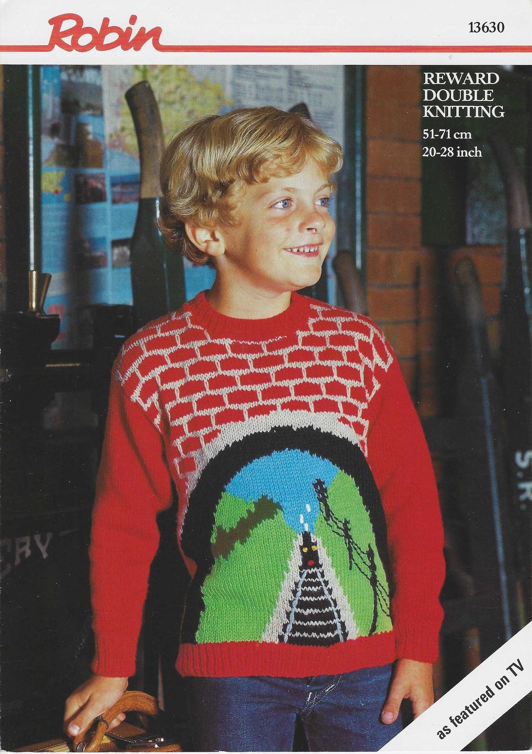 Original Vintage Robin Knitting Pattern 13630, Kid's Thomas the Tank ...