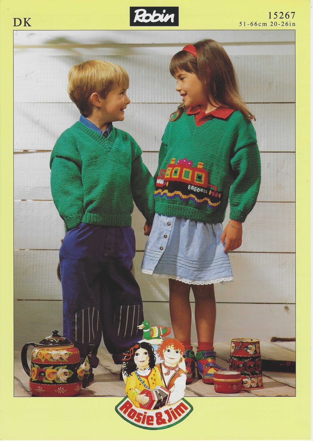 Out-of-print Robin Knitting Pattern 15267, Kid's Rosie and Jim Canal ...