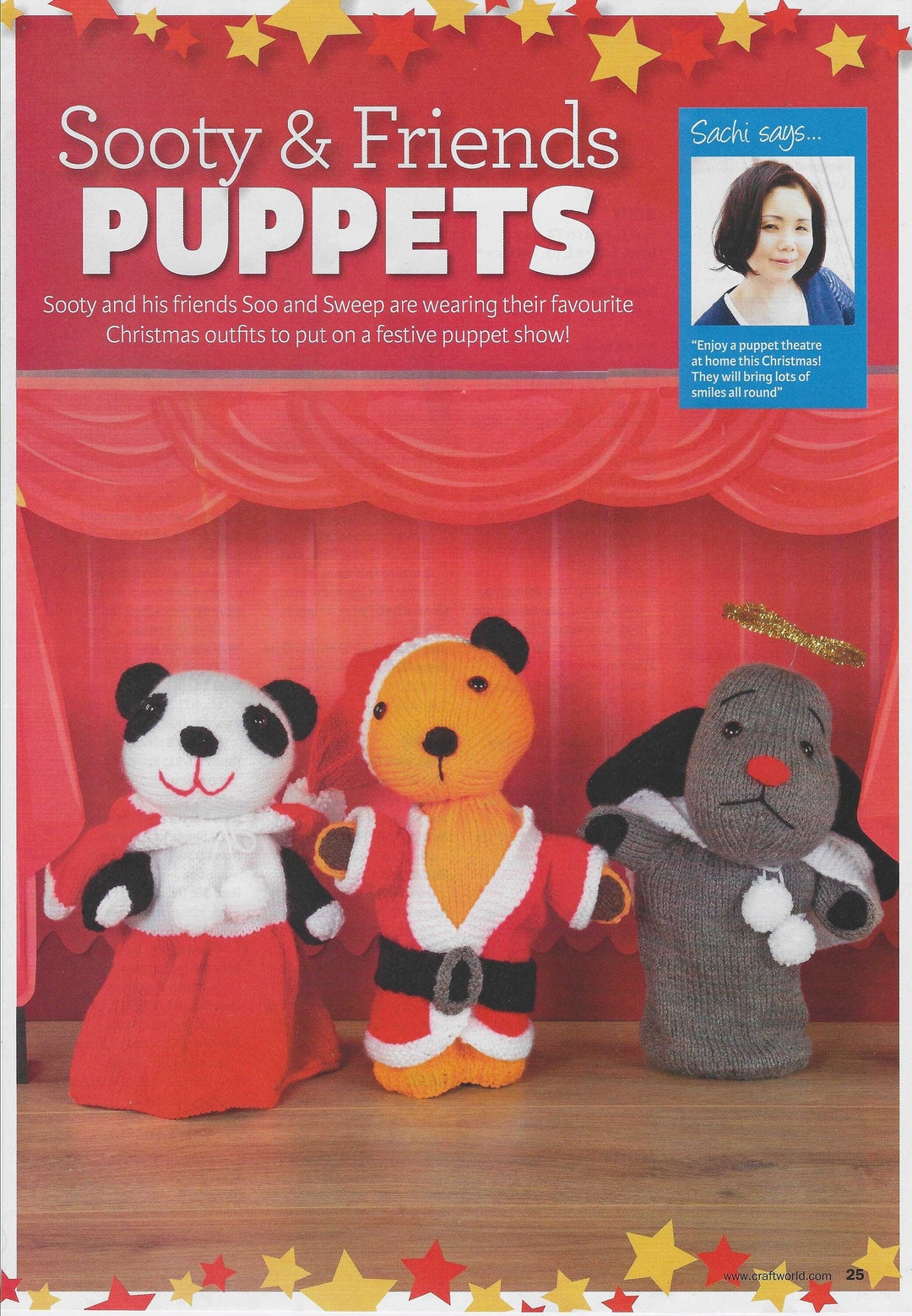 Knitting Pattern Sooty and Friends Christmas Puppets Toys in - Etsy