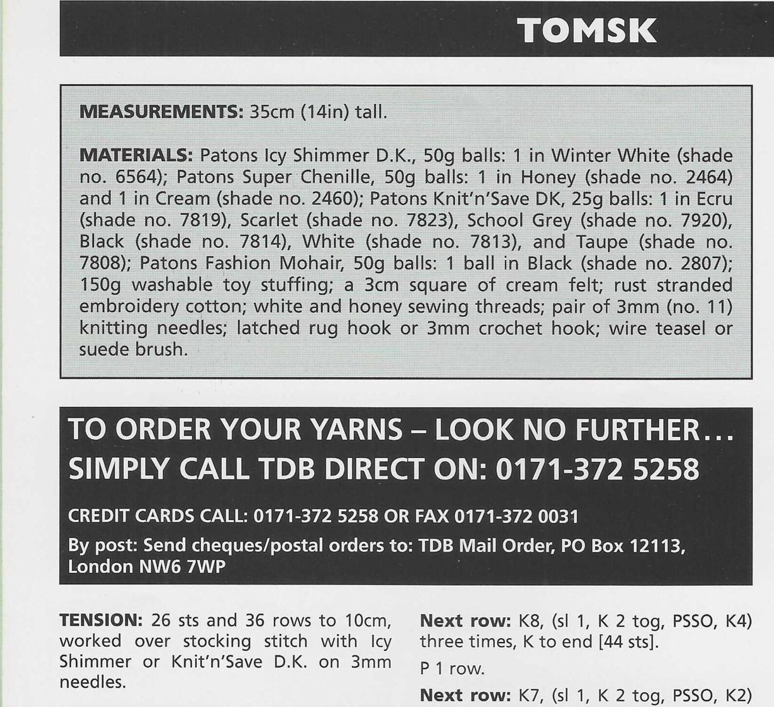 Original Vintage Alan Dart Knitting Pattern Leaflet: the Wombles Tomsk ...