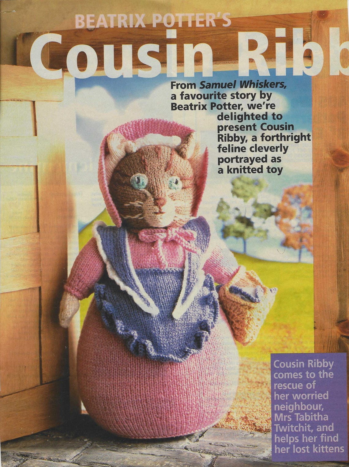Beatrix Potter Knitting Pattern, Cousin Ribby: Cat Toy (doll) in Double ...