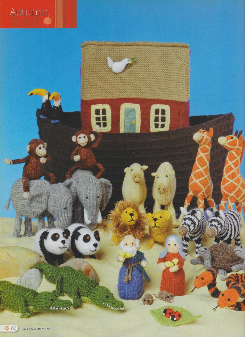 Alan Dart Knitting Pattern Noah's Ark Mr and Mrs Noah and - Etsy