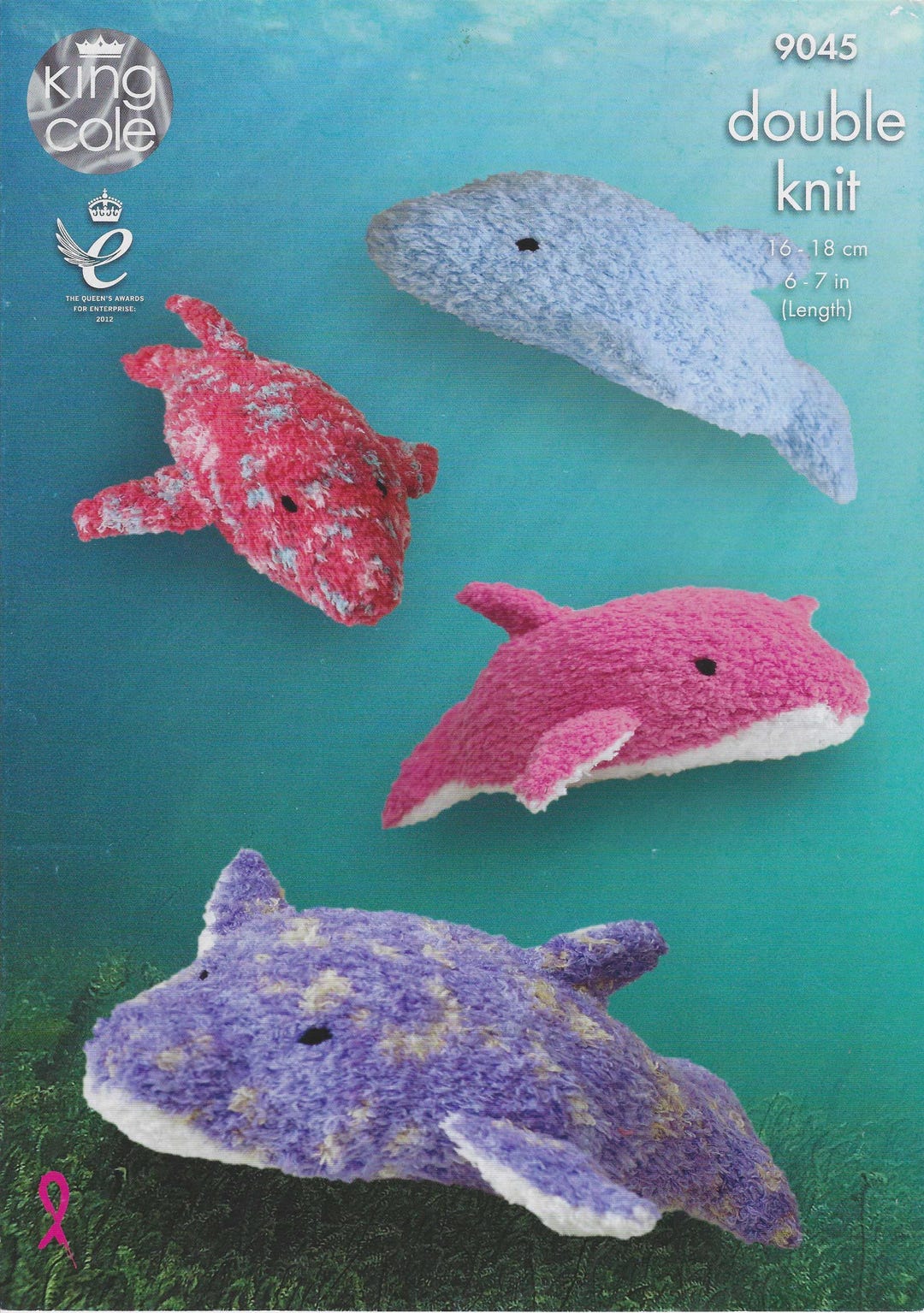 Pre-owned King Cole Knitting Pattern 9045: Large Small Dolphin Toys in ...
