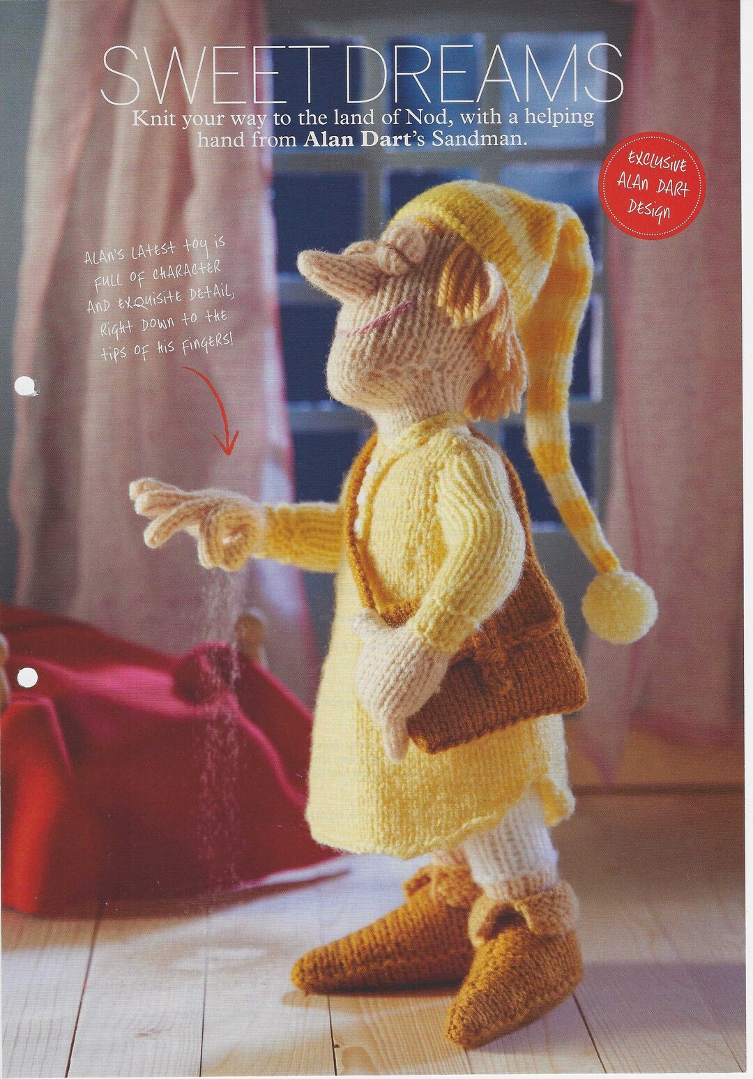 Alan Dart Knitting Pattern Sweet Dreams Sandman Bedtime Toy Doll in ...
