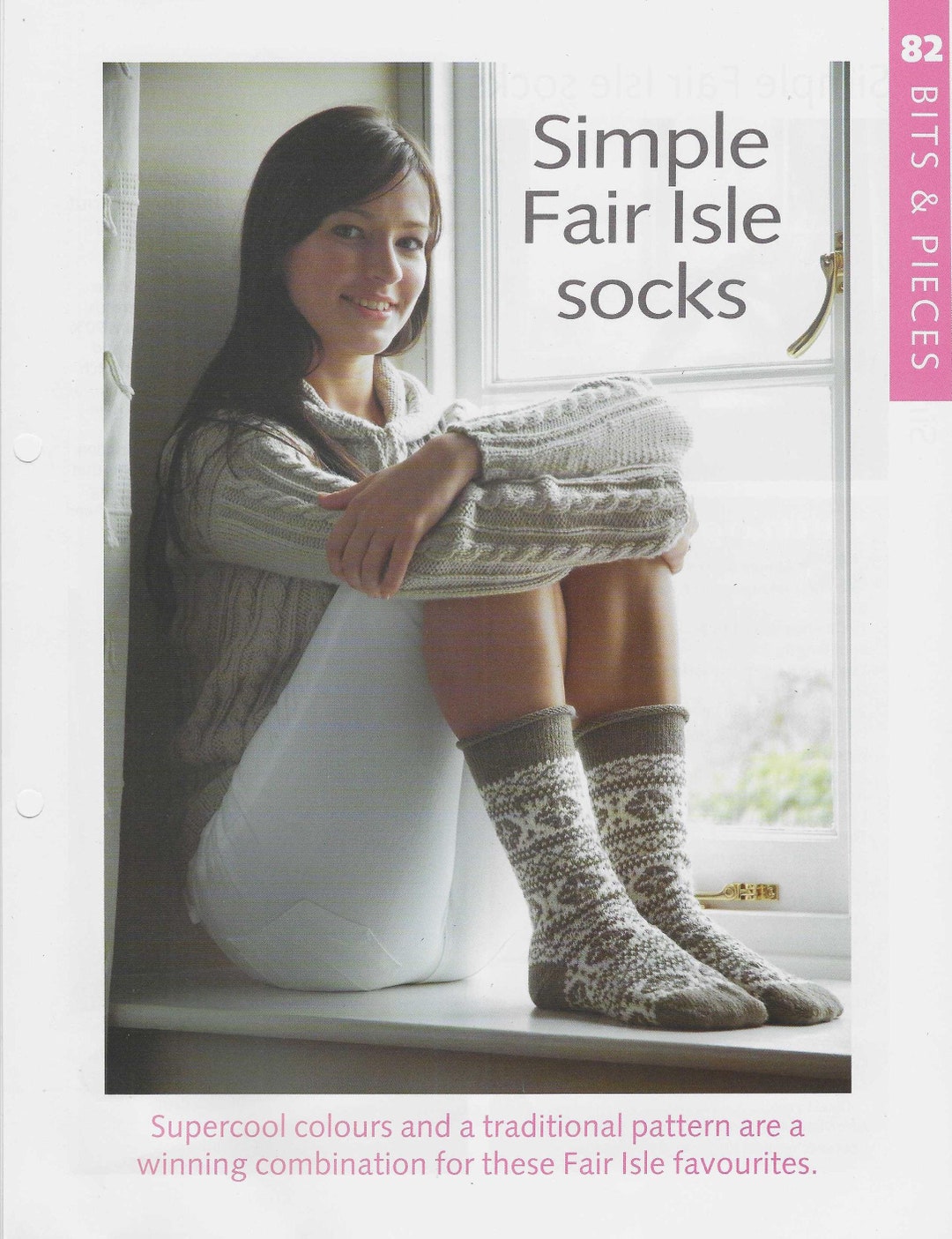 Knitting Pattern: Simple Fair Isle Socks, One Size, Women's. Pages From ...