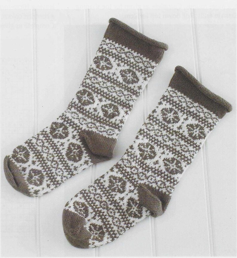 Knitting Pattern: Simple Fair Isle Socks, One Size, Women's. Pages From ...