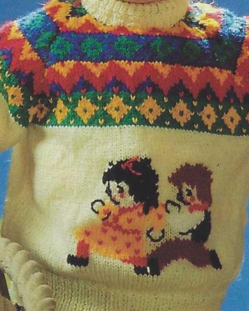 Out-of-print Robin Knitting Pattern 15301, Kids Rosie and Jim Picture ...