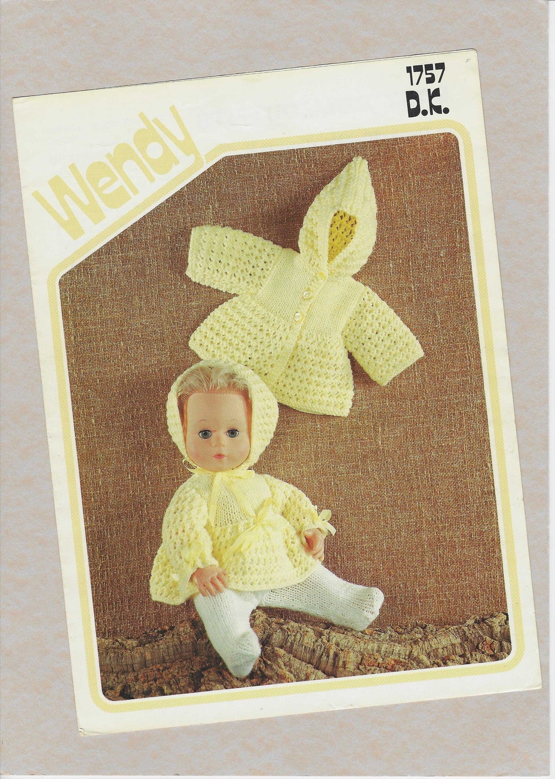 Original Vintage Wendy Knitting Pattern Leaflet 1757: Baby - Etsy