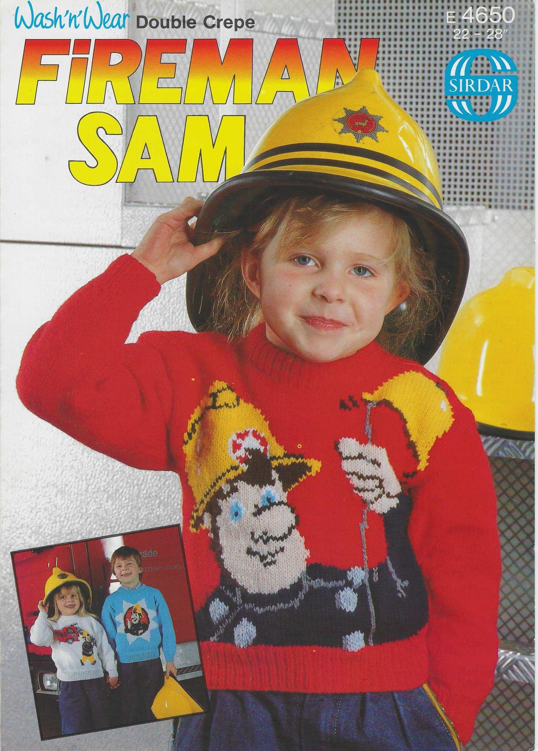 Original Out-of-print Knitting Pattern, Kid's Fireman Sam Picture ...