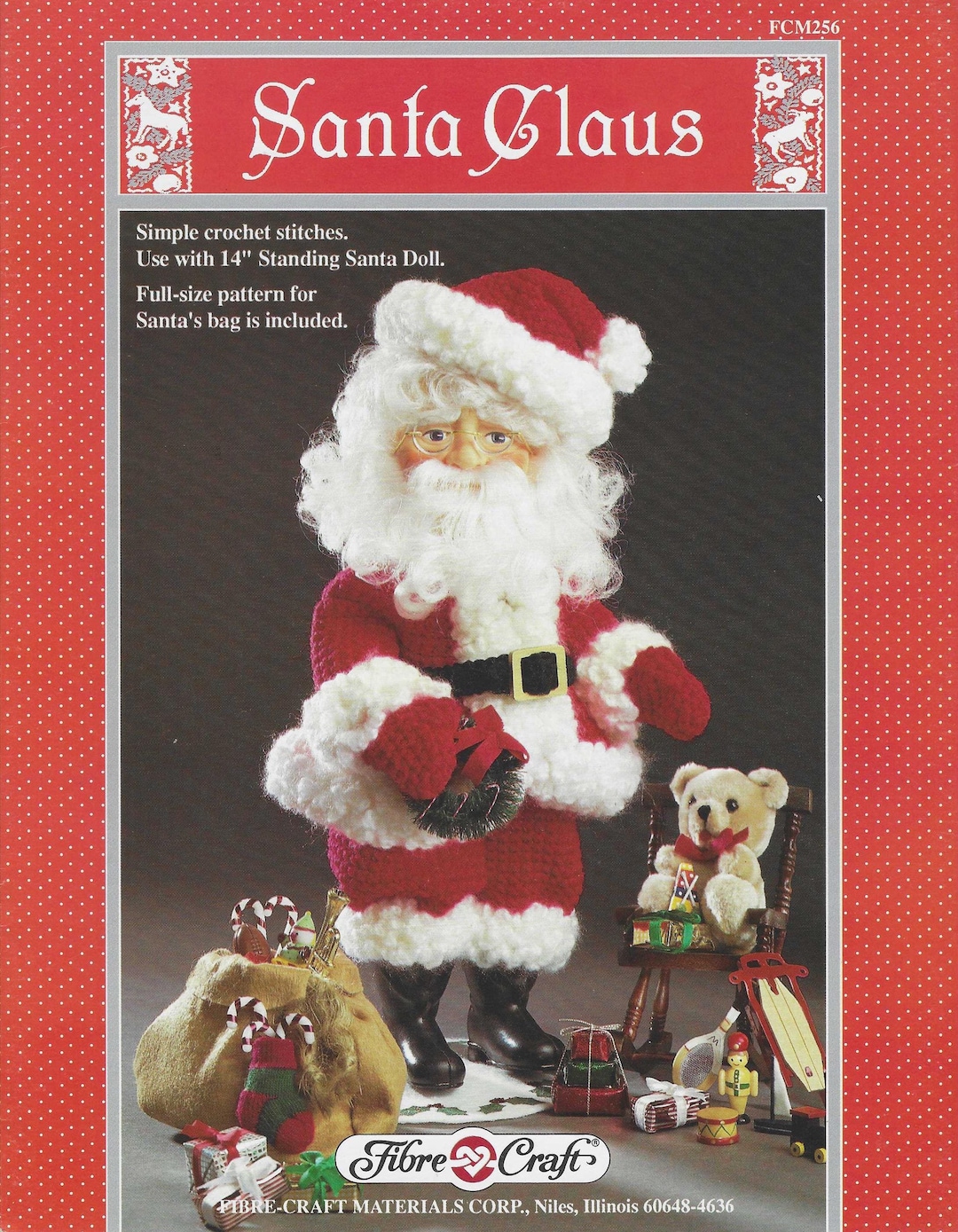 Original Fibrecraft Crochet Pattern Leaflet FCM256: Santa Claus Father ...
