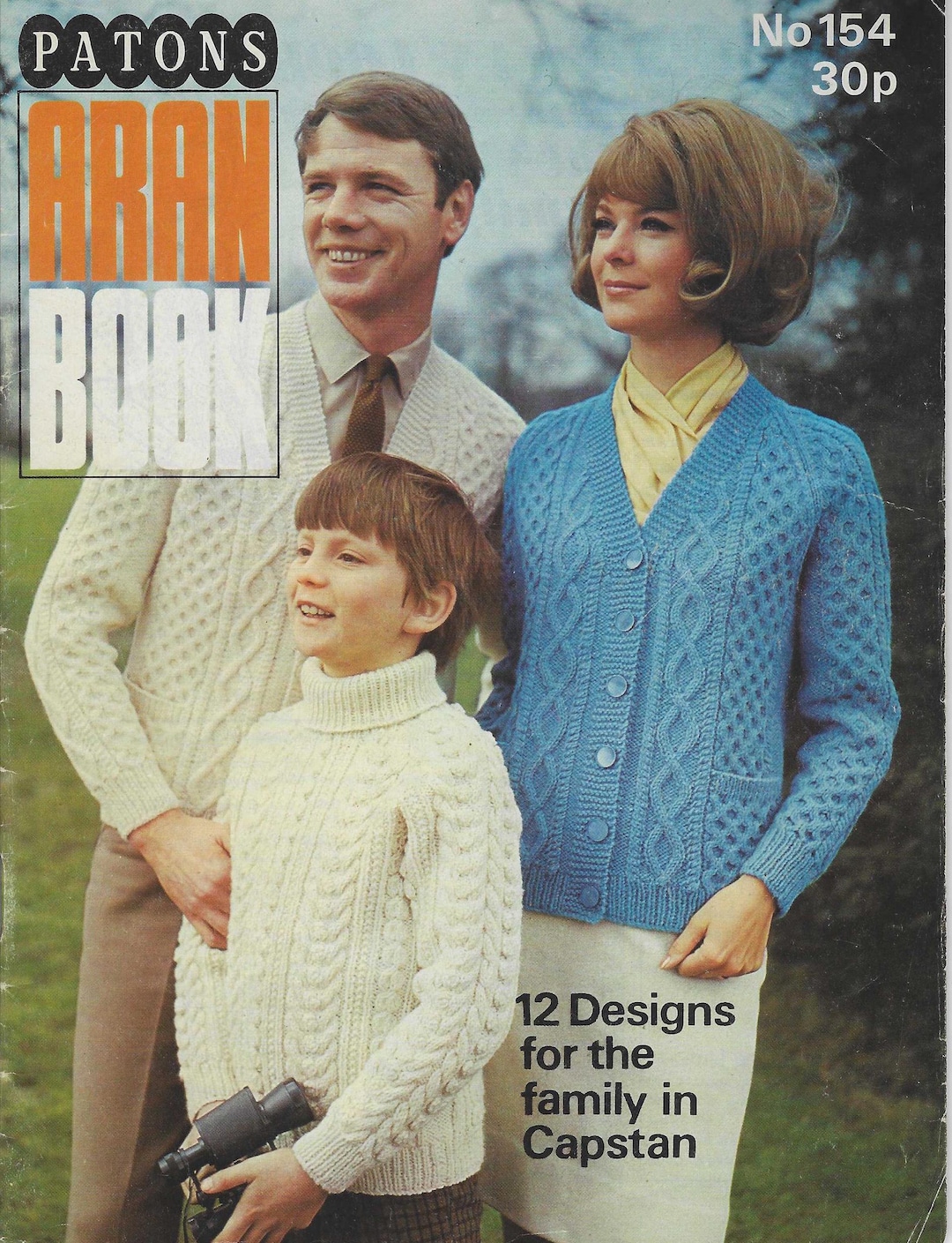 Original Vintage Patons Aran Knitting Pattern Book No 154: Twelve Aran ...