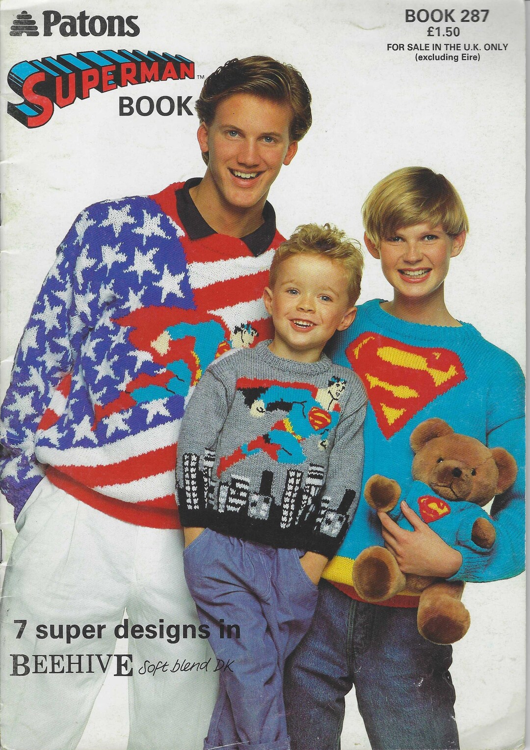 Original Vintage Patons Knitting Pattern Booklet 287: Seven Adult's Kid ...