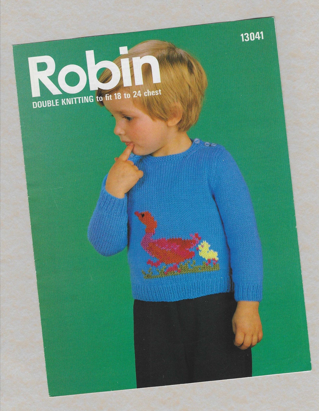 Original Vintage Robin Knitting Pattern 13041: Kid's Duck Duckling ...