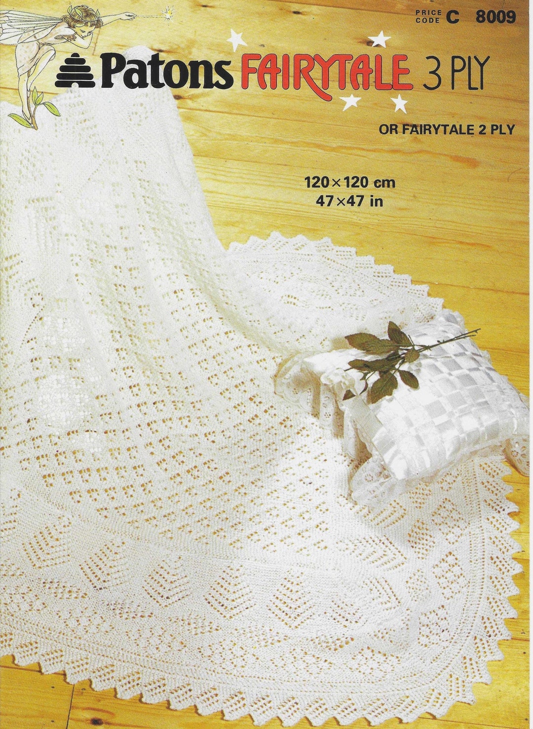 Out-of-print Patons Fairytale Knitting Pattern 8009 - Baby Babies Shawl ...