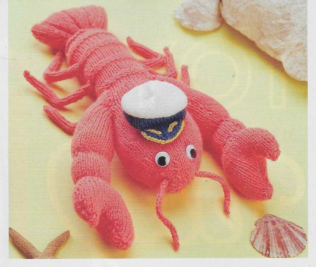 Knitting Pattern Percy Pincher, Lobster Toy Doll Sea Creature in Double ...