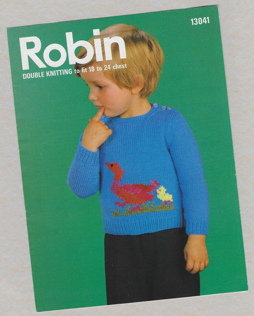 Original Vintage Robin Knitting Pattern 13041: Kid's Duck Duckling ...