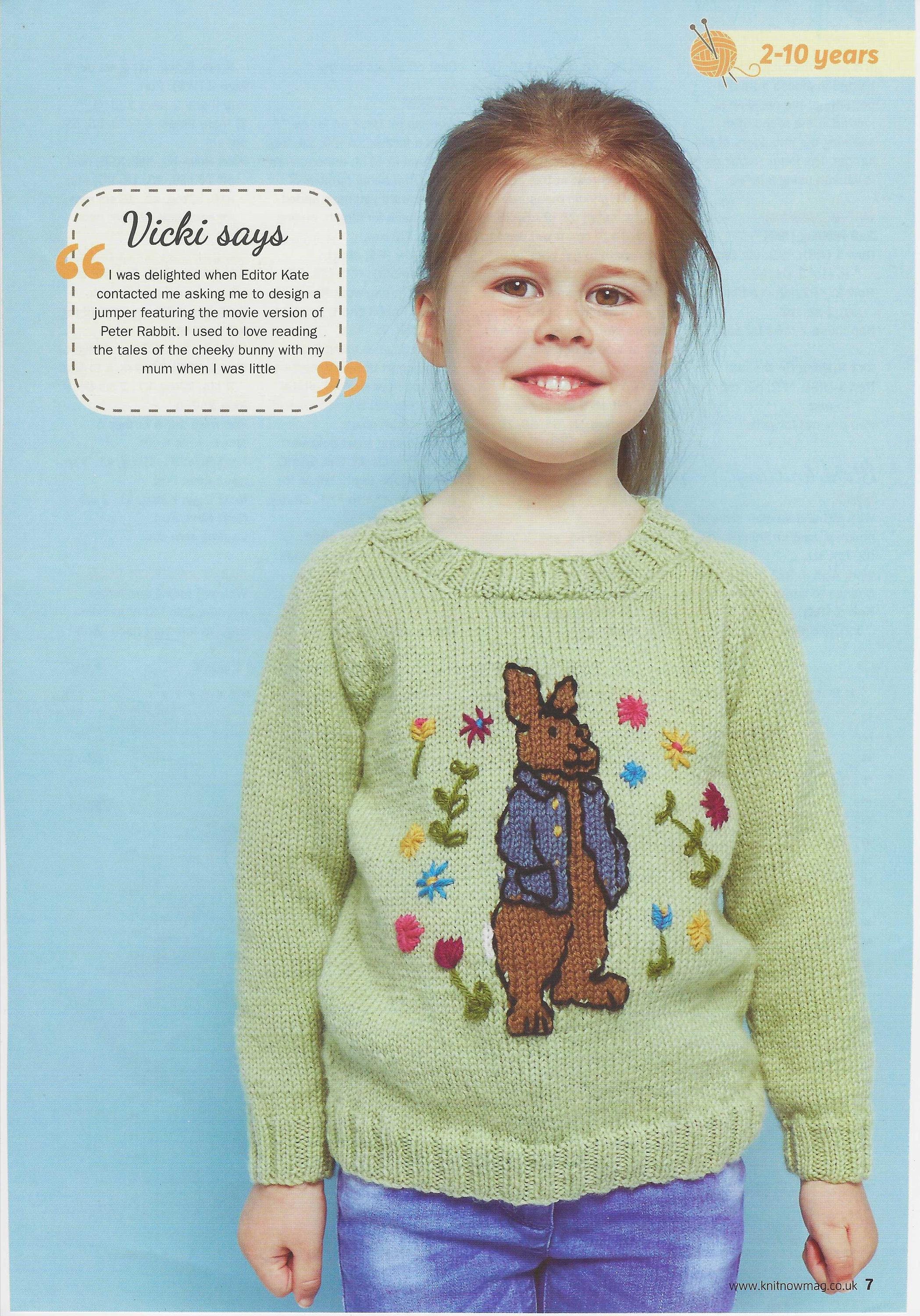 Knitting Pattern Peter Rabbit Movie Jumper, Kid's Peter Rabbit Intarsia ...