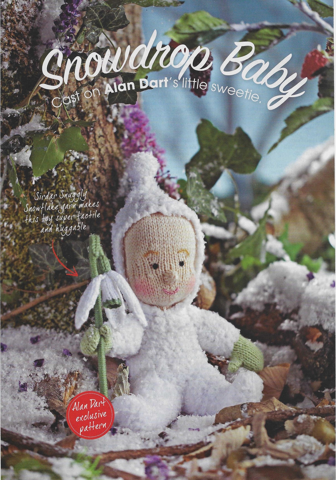 Alan Dart Knitting Pattern Snowdrop Baby Christmas Winter Toy Doll in ...