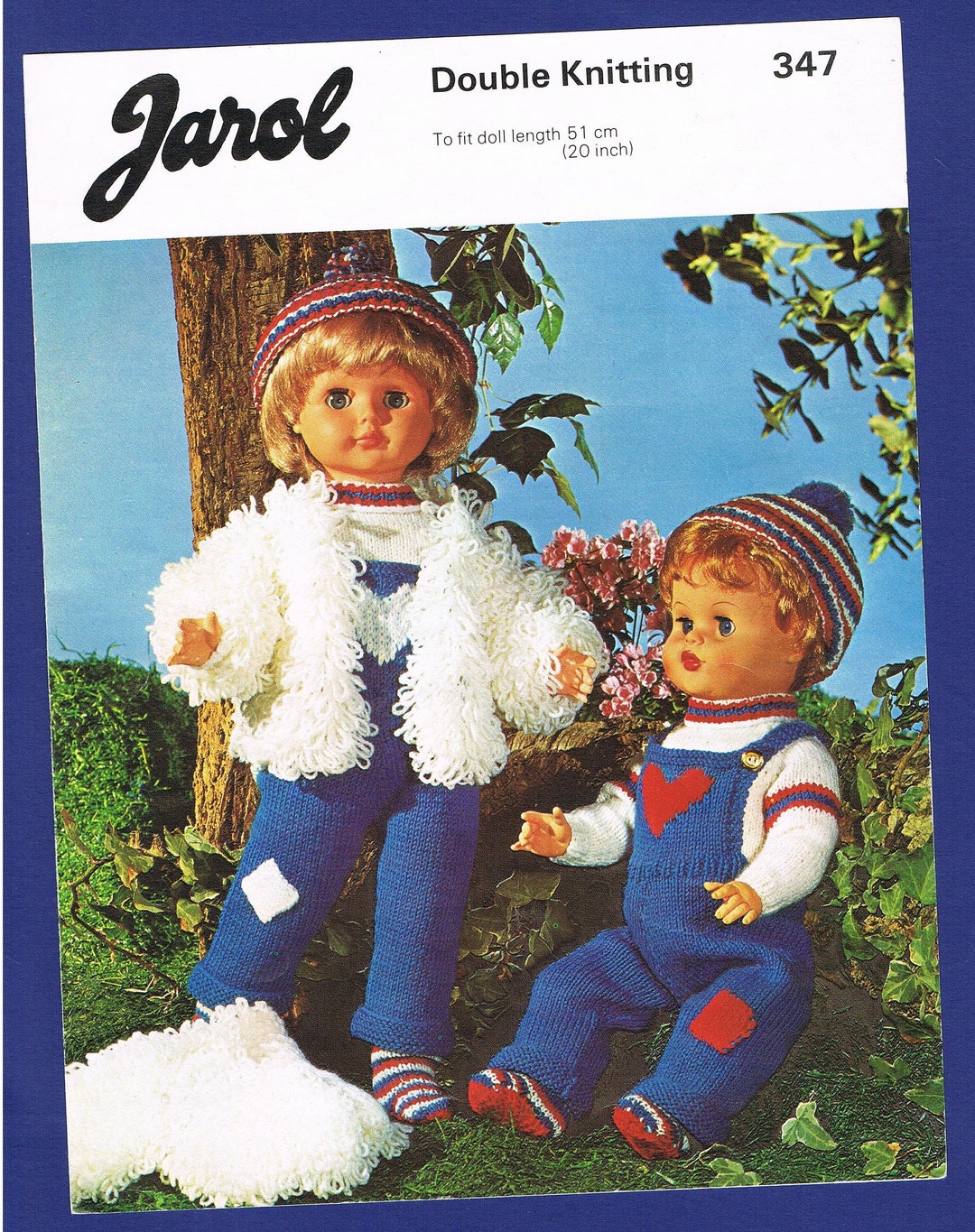 Original Vintage Jarol Knitting Pattern 347: Dolls Clothes Outfits ...