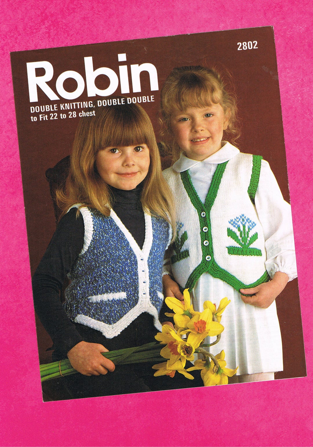Original Vintage Robin Knitting Pattern 2802: Girl's Toddler's ...