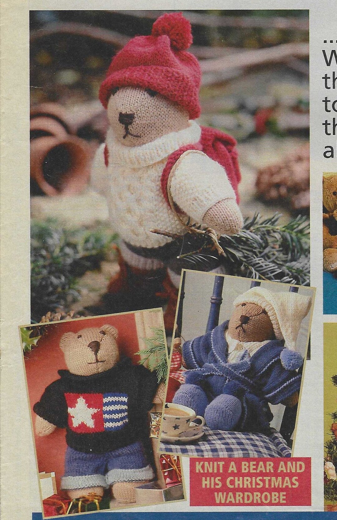 Debbie Bliss Knitting Pattern Teddy Bear Toy With Removable Etsy