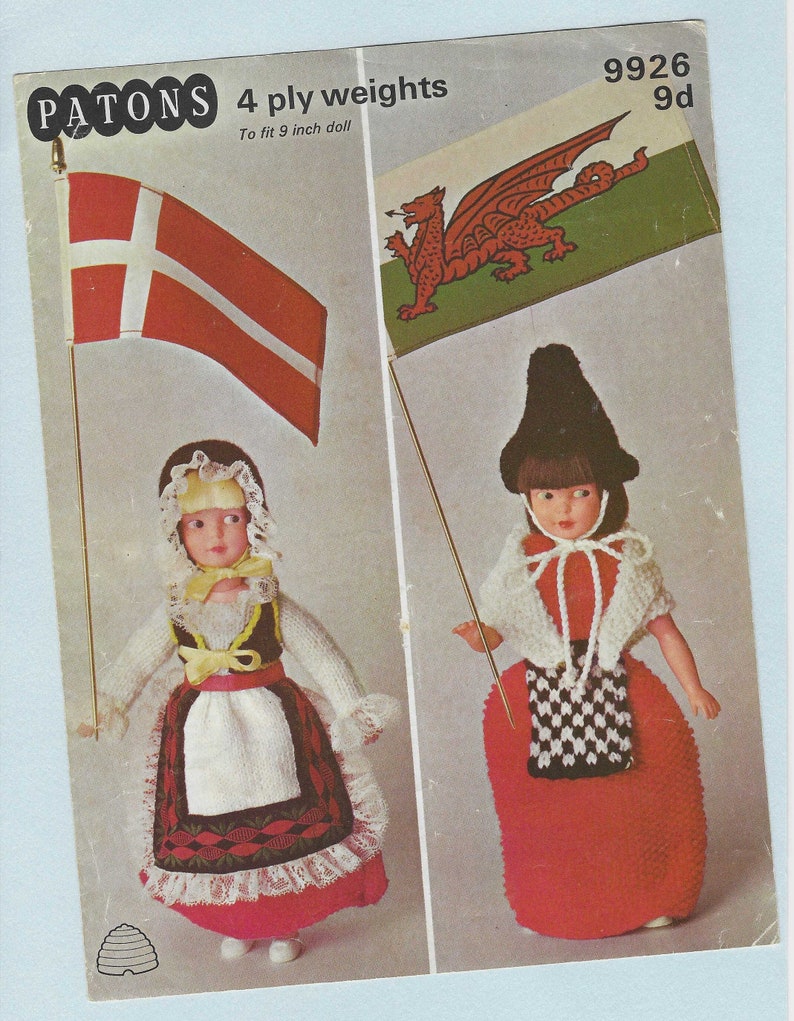 Original Vintage Patons Knitting Pattern 9926 National Costume Series ...