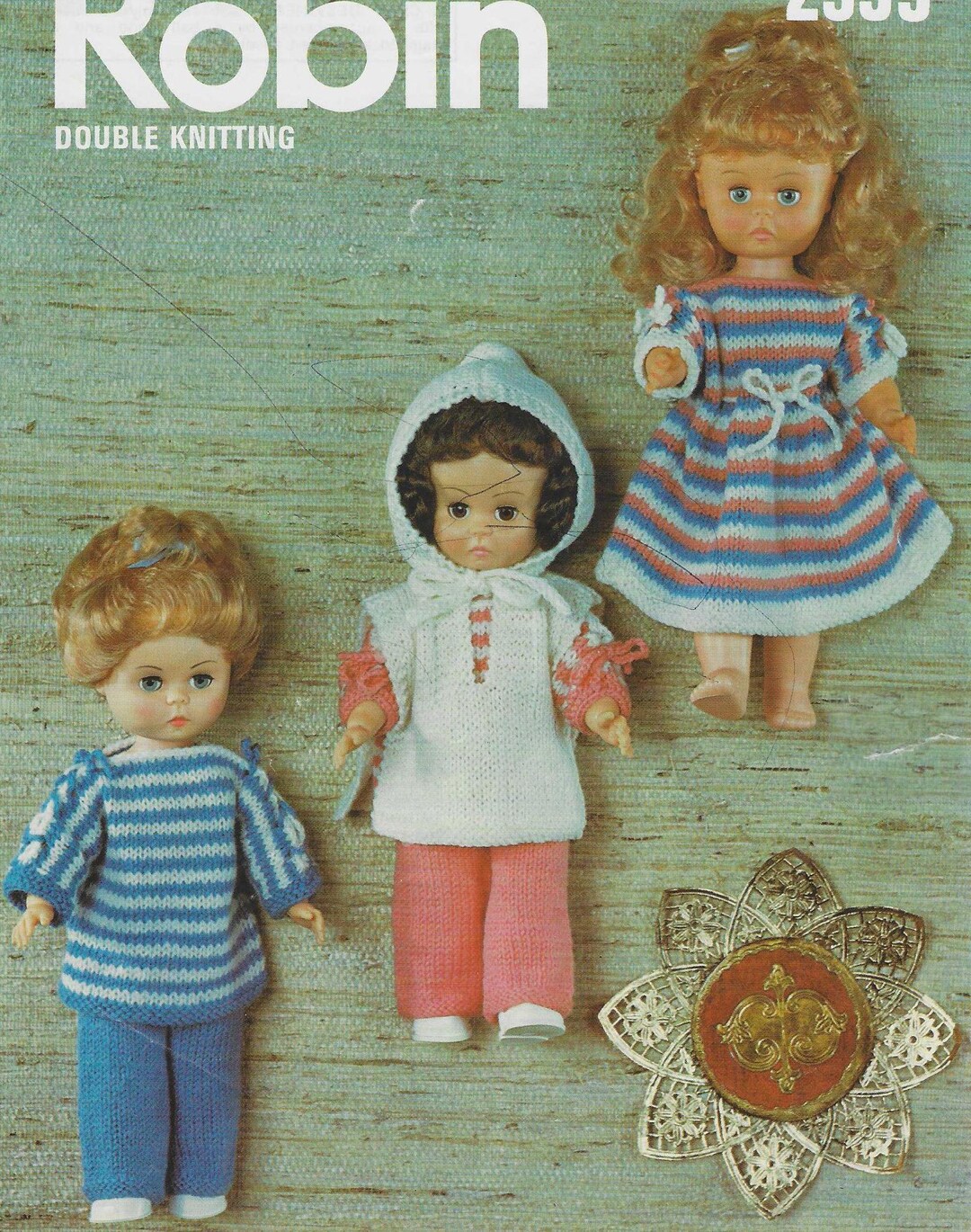 Original Vintage Robin Knitting Pattern 2533, Doll's Clothes Outfit ...