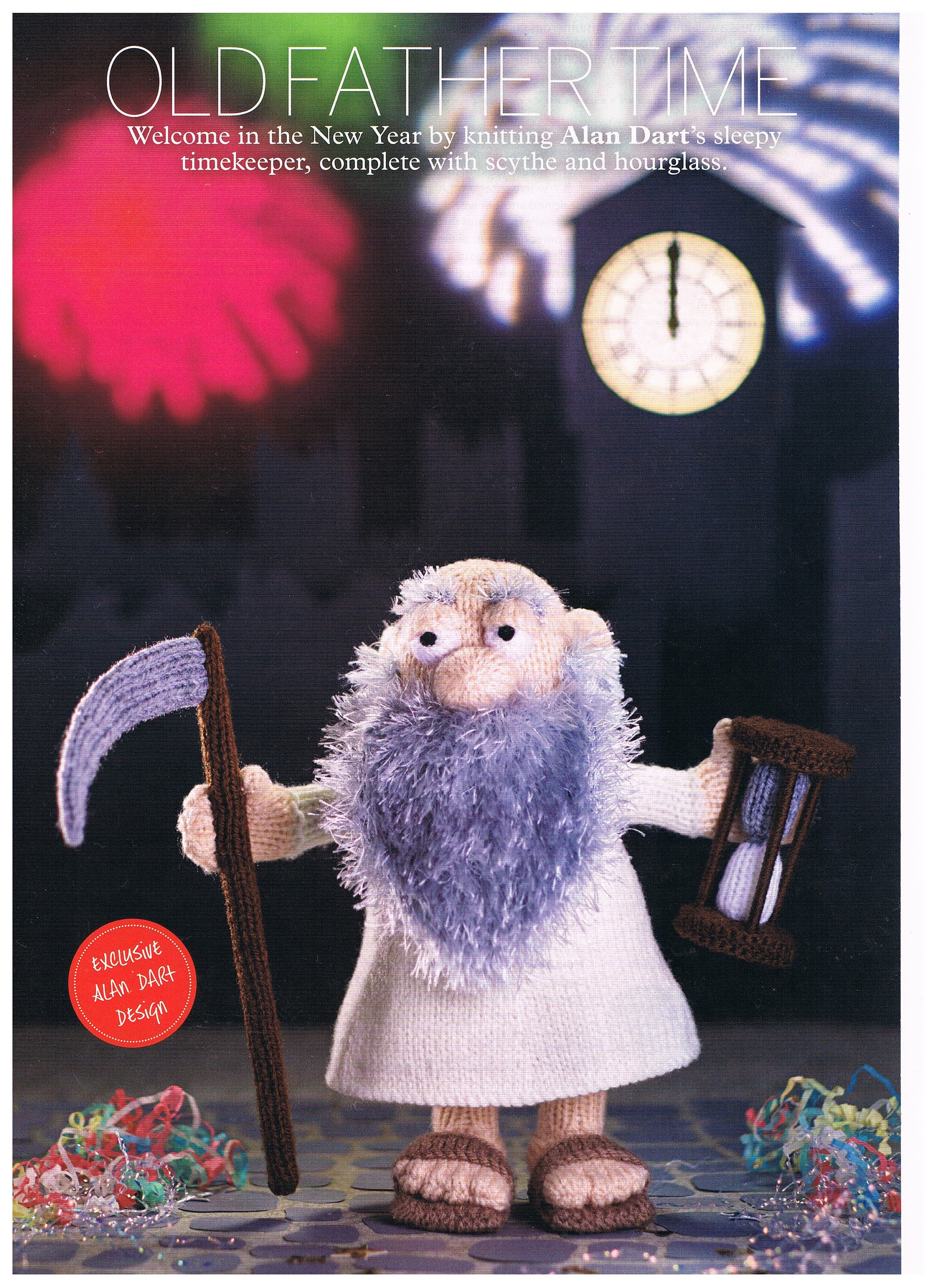 Alan Dart Knitting Pattern Old Father Time New Year Christmas Toy Doll ...