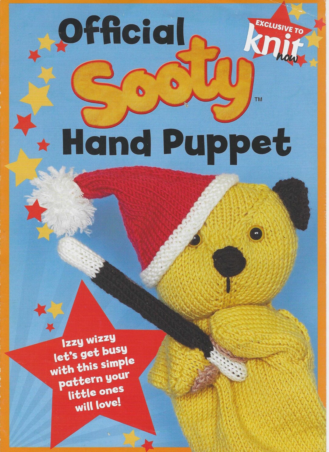 Knitting Pattern: Sooty Glove Puppet Toy With Christmas Hat, Double ...