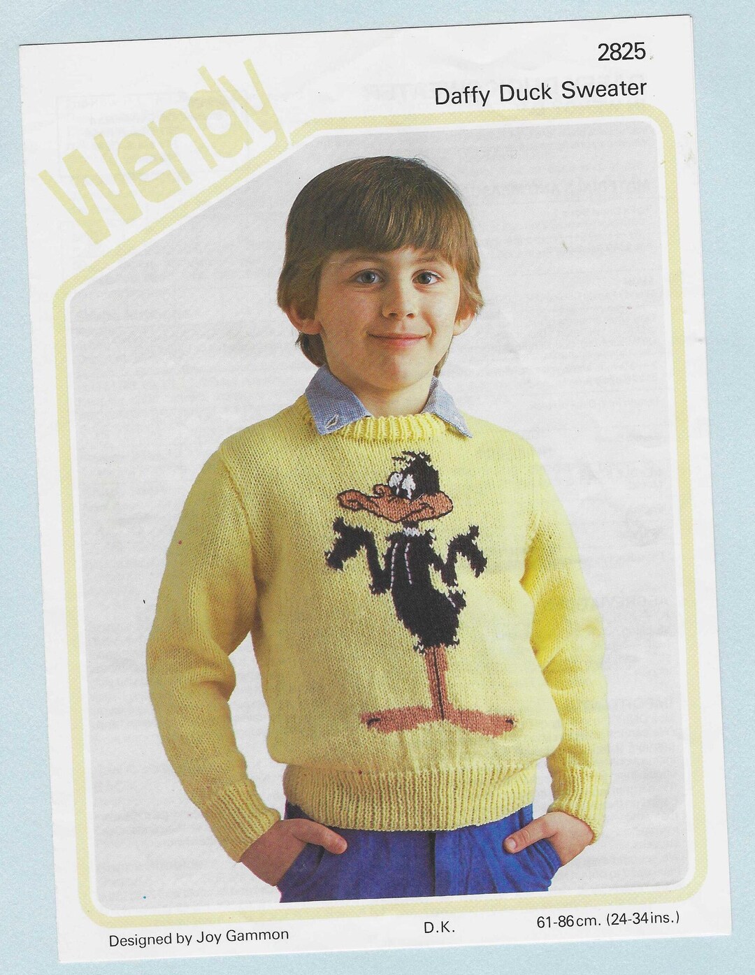 Original Vintage Wendy Knitting Pattern 2825: Kids' Daffy Duck Picture ...