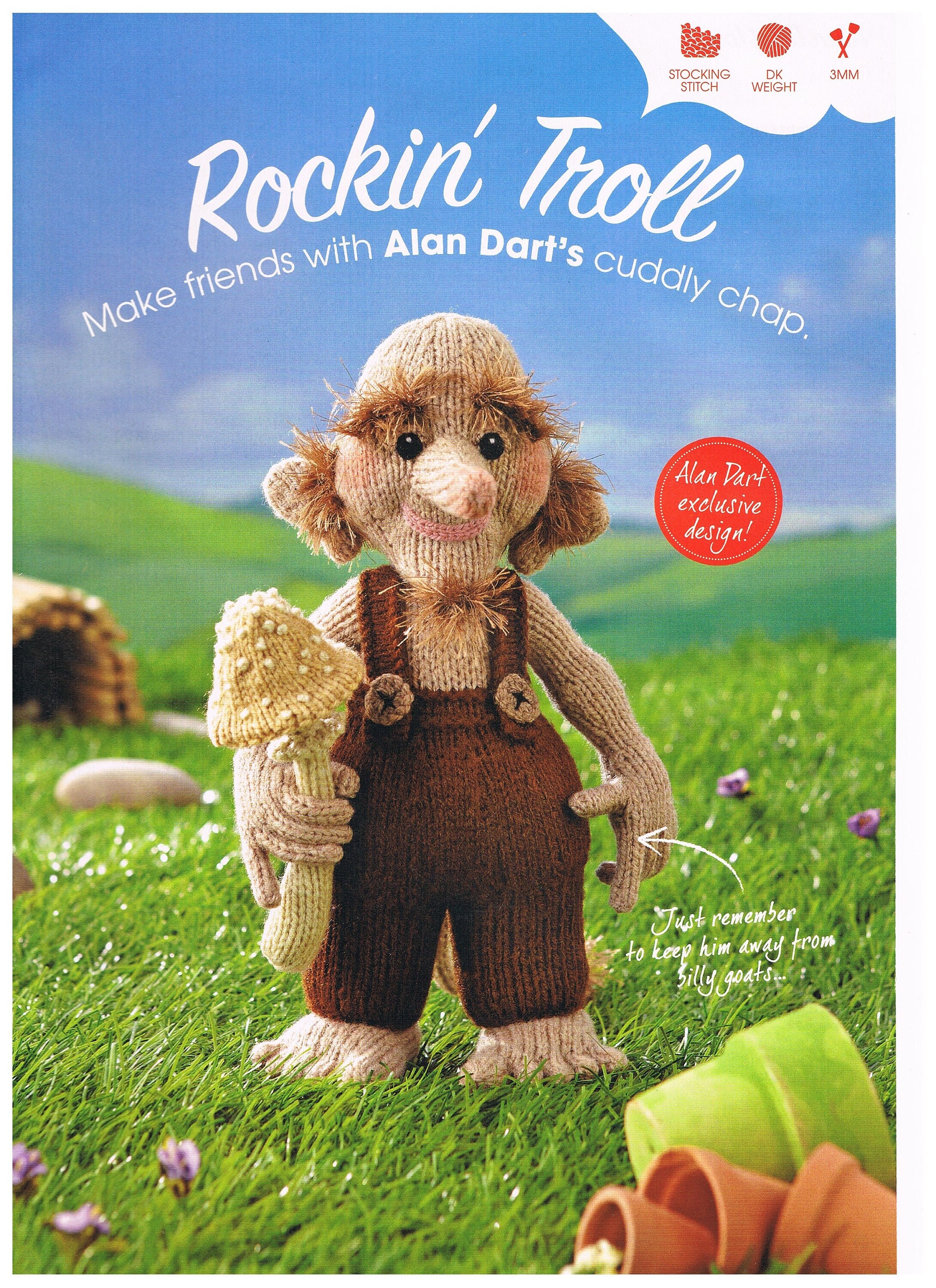 Alan Dart Knitting Pattern Rockin' Troll Toy in Double | Etsy