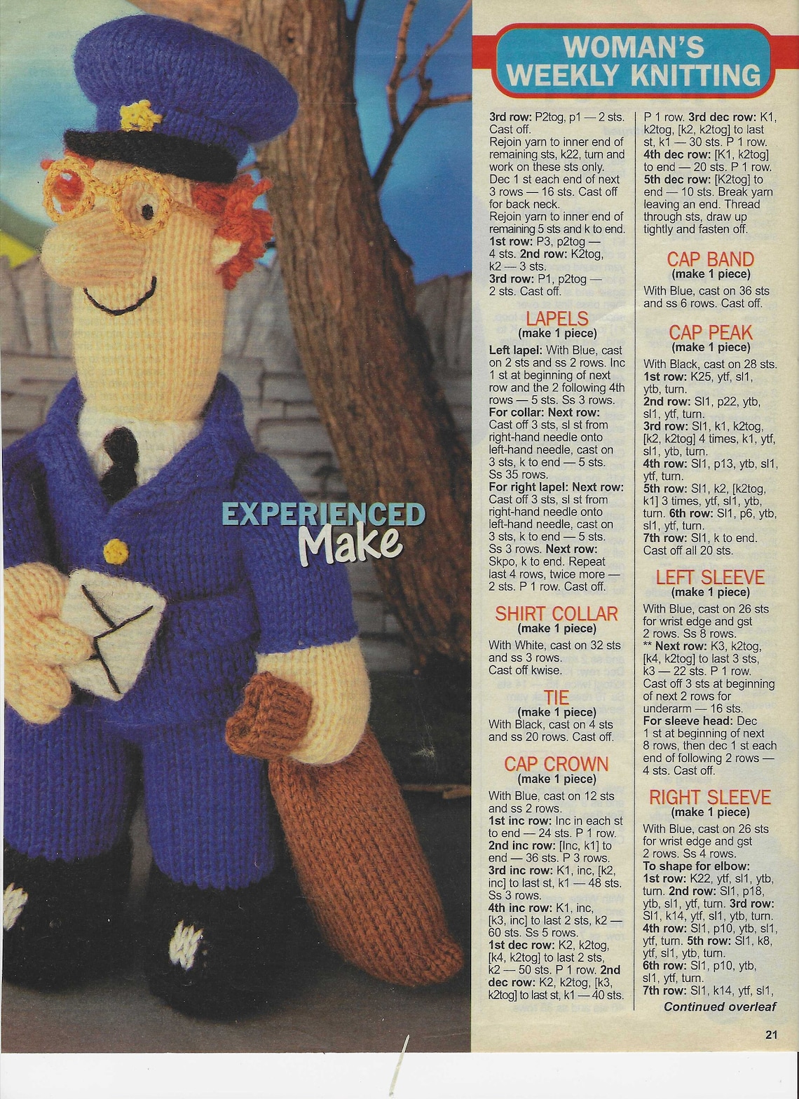 Alan Dart Knitting Pattern Postman Pat Toy Doll and Picture Jumper ...