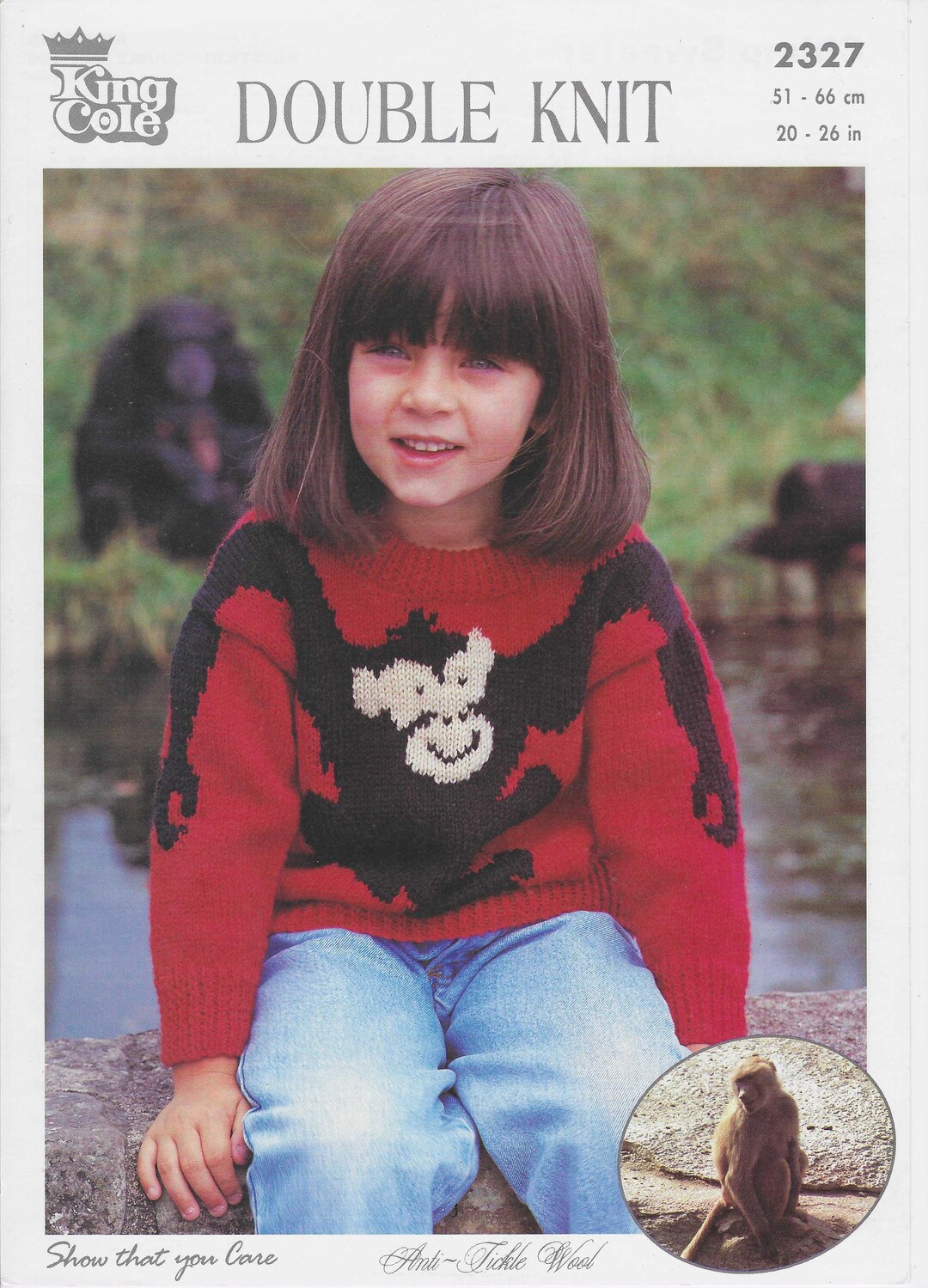 Out-of-print King Cole Knitting Pattern 2327, Kids Chimp Chimpanzee ...