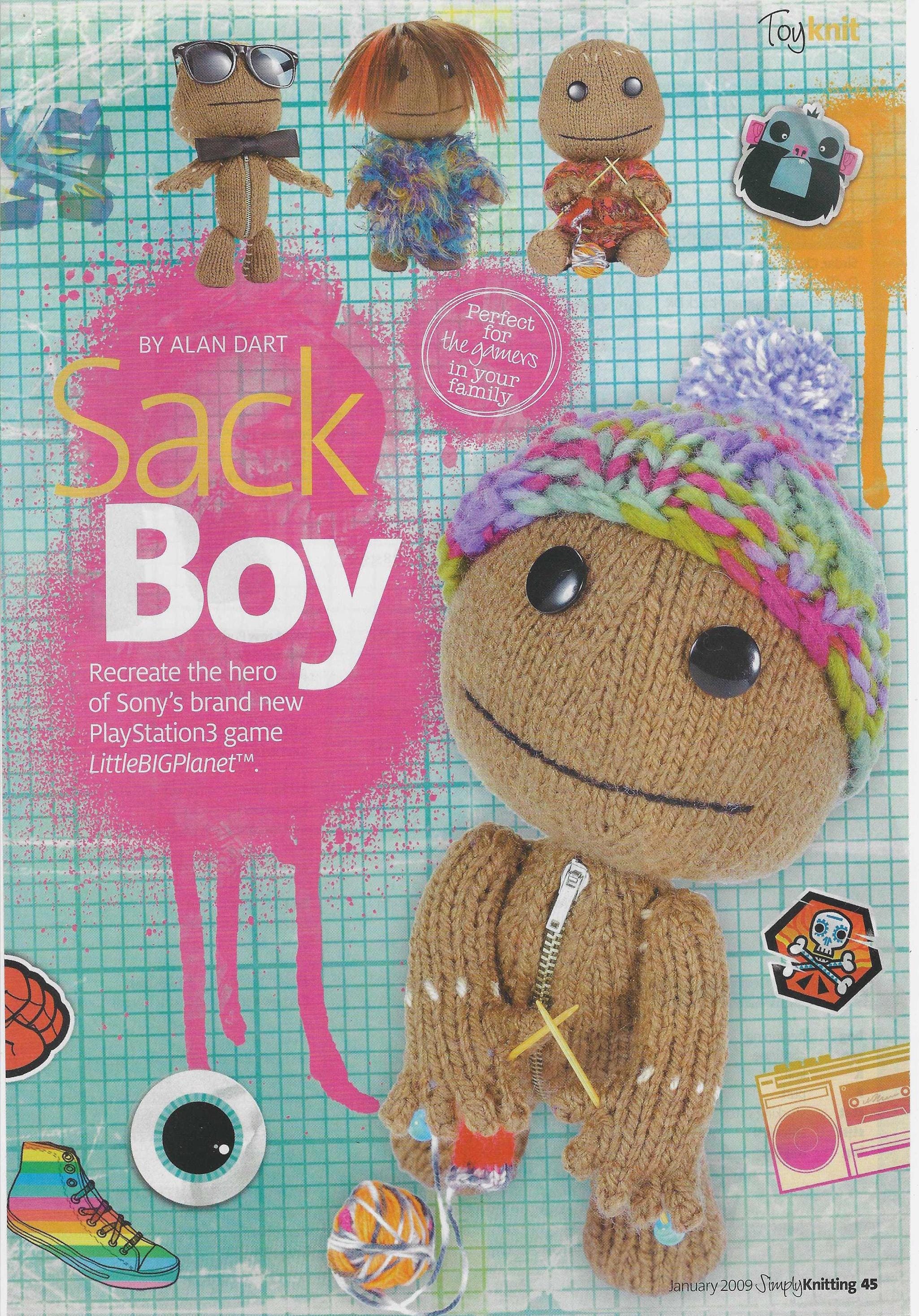 Alan Dart Knitting Pattern Sack Boy Doll Toy in Chunky Yarn ...