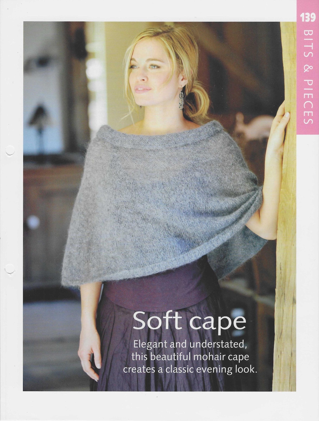 Knitting Pattern Soft Cape: Woman's Cape Stole in Mohair Yarn Knitted ...