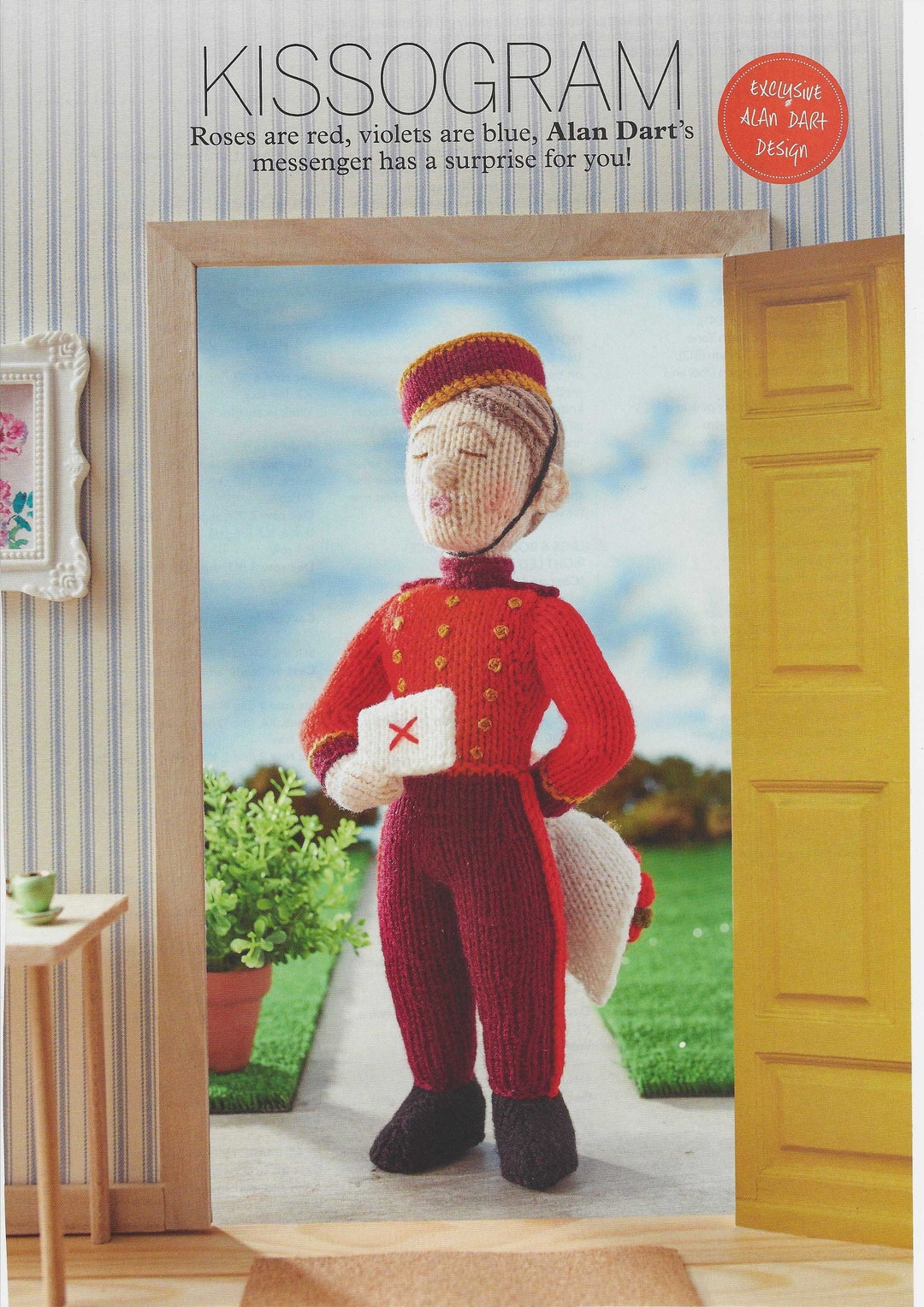 Alan Dart Knitting Pattern Kissogram Messenger Toy Doll in Double ...