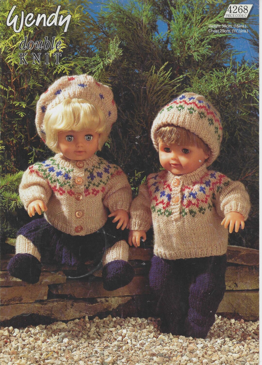 Vintage Wendy Knitting Pattern 4268, Dolls' Fairisle Outfits Clothes in ...