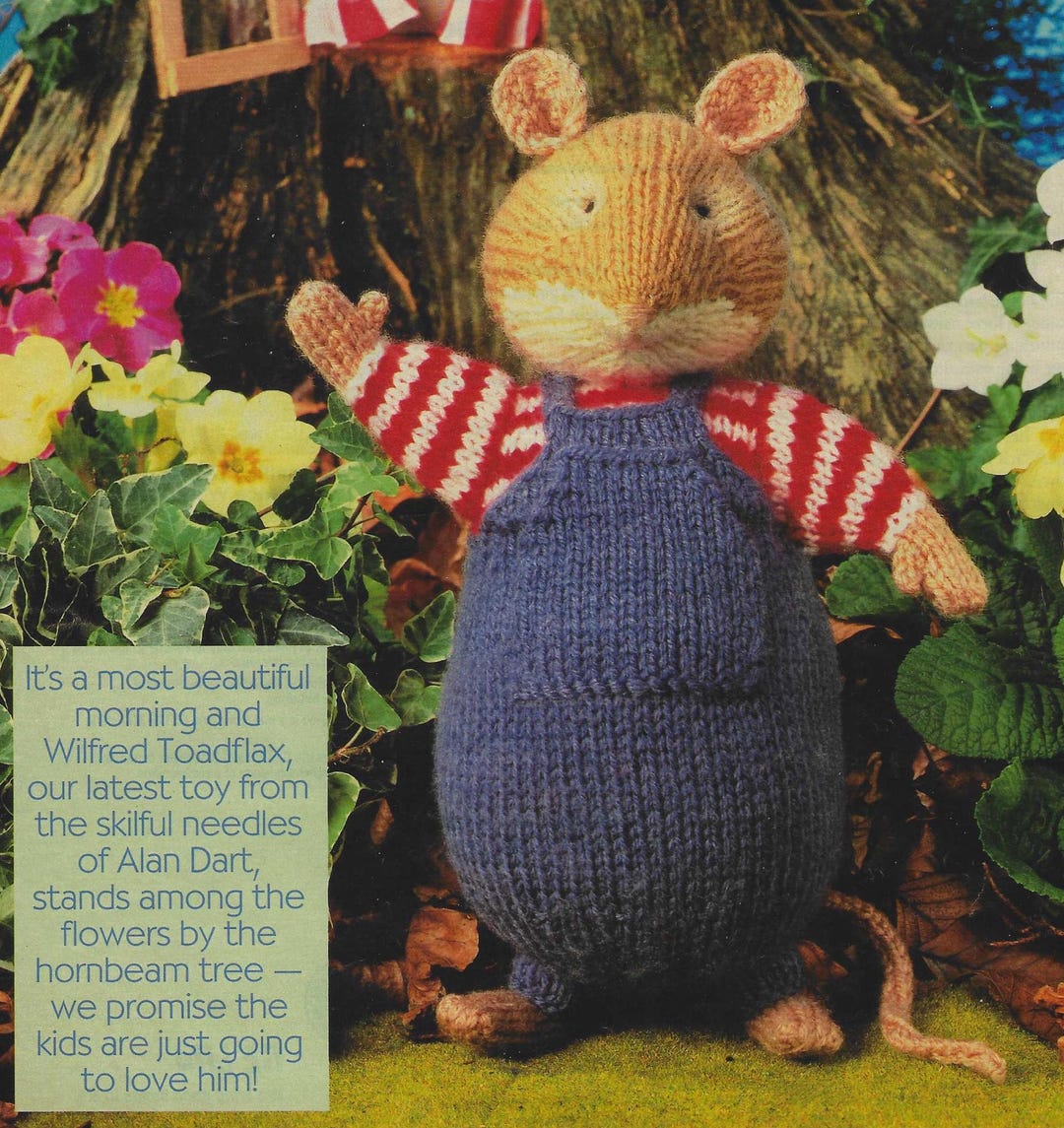 Alan Dart Knitting Pattern, Brambly Hedge Wilfred Toadflax Mouse Toy ...