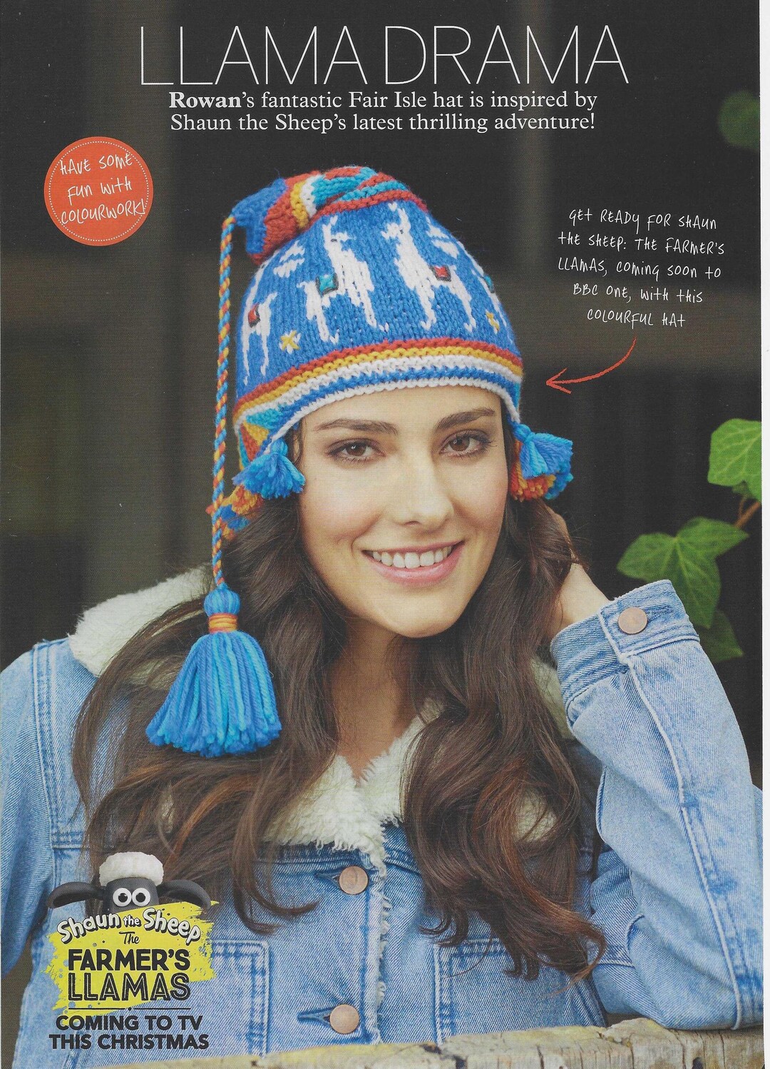 Knitting Pattern Llama Drama, Rowan Fair Isle the Farmer's Llamas Hat ...