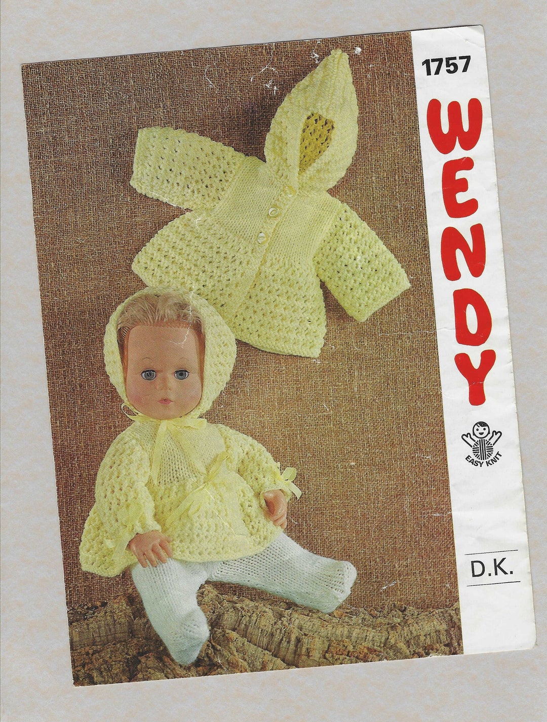 Original Vintage Wendy Knitting Pattern Leaflet 1757: Baby Doll Outfits ...