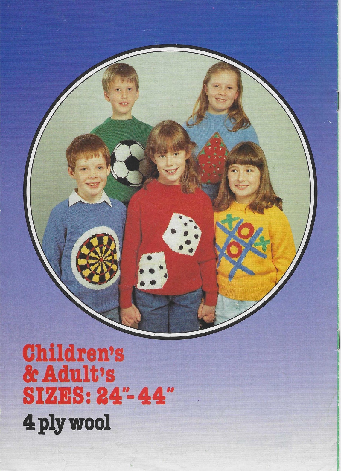 Vintage Gary Kennedy Intarsia Spots Games Knitting Pattern Booklet: 5 ...