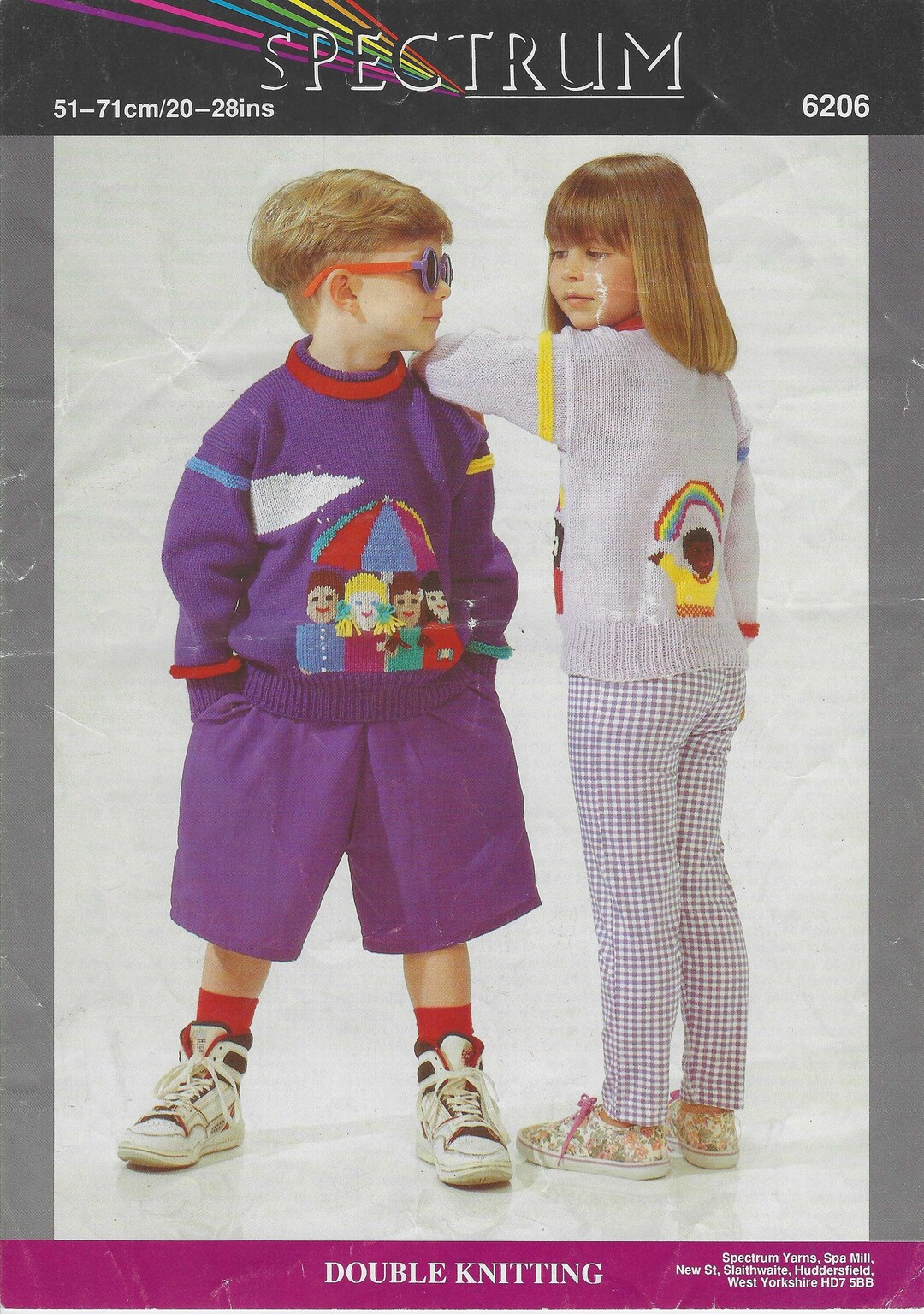 Vintage Spectrum Knitting Pattern 6206, Kids's Rainbow Picture Sweater ...