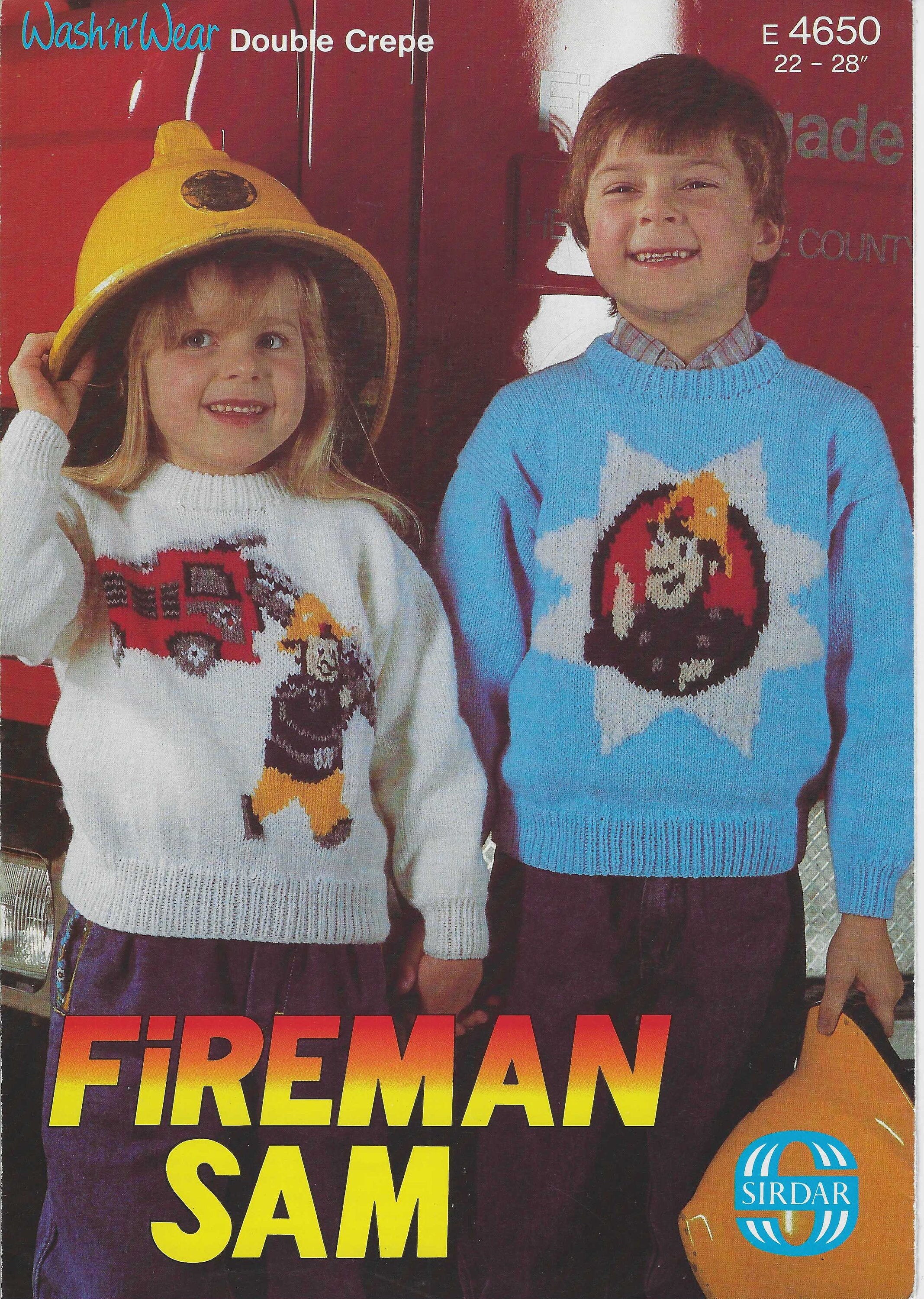 Original Out-of-print Sirdar Knitting Pattern 4650, Kid's Fireman Sam ...
