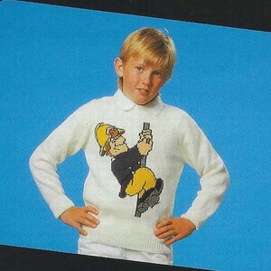 Original Vintage Gary Kennedy Intarsia Fireman Sam Knitting Pattern ...