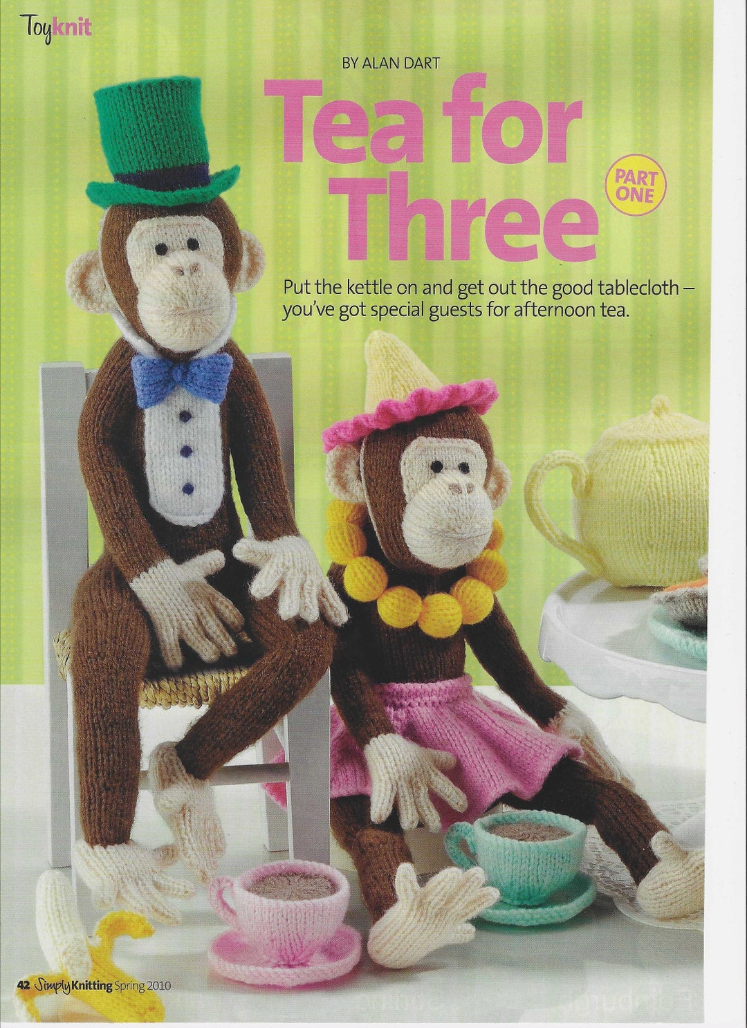 Alan Dart Knitting Patterns Parts 1 and 2 'tea for Three' Chimps ...