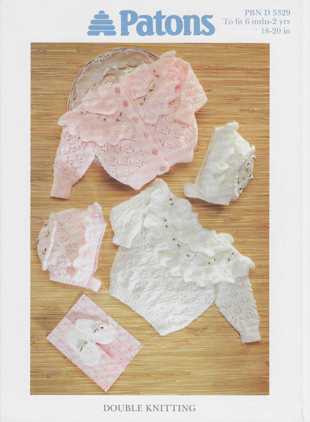 Original Vintage Patons Knitting Pattern 5329 - Baby Babies Frilled ...